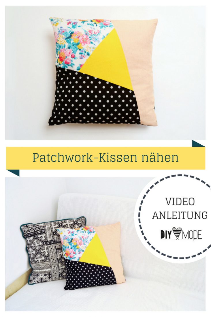 Asymmetrisches Patchwork-Kissen nähen / DIY MODE Nähanleitung - DIY MODE